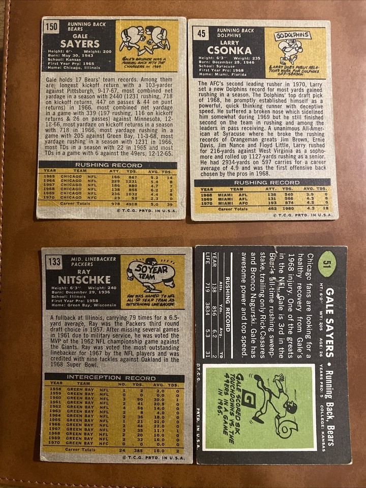 1970-1979 NFL Card Lot (47 Cards) | eBay