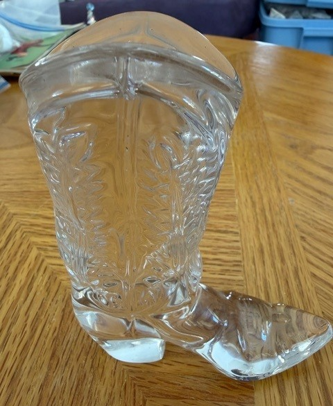 Ralph Lauren Signed Lead Crystal Cowboy Western Boot Paperweight Decor ...