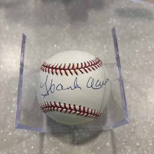 Hank Aaron Signed AUTOGRAPHED Auto ROMLB Baseball MLB HOF Sticker COA ...