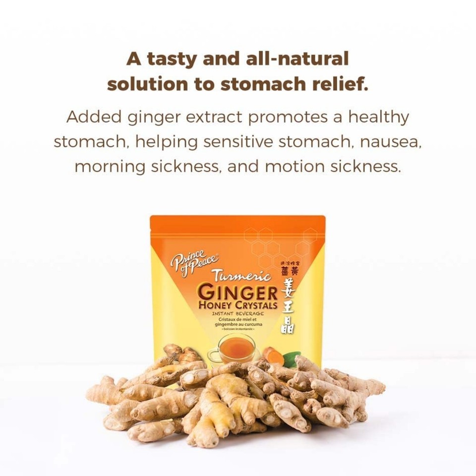 Turmeric Ginger Tea Instant Ginger Honey Crystals, 25 Sachets -Prince ...