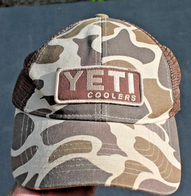 YETI Coolers Hat Cap Snapback Mesh Trucker Camo Brown Tan Patch Outdoor Duck | eBay