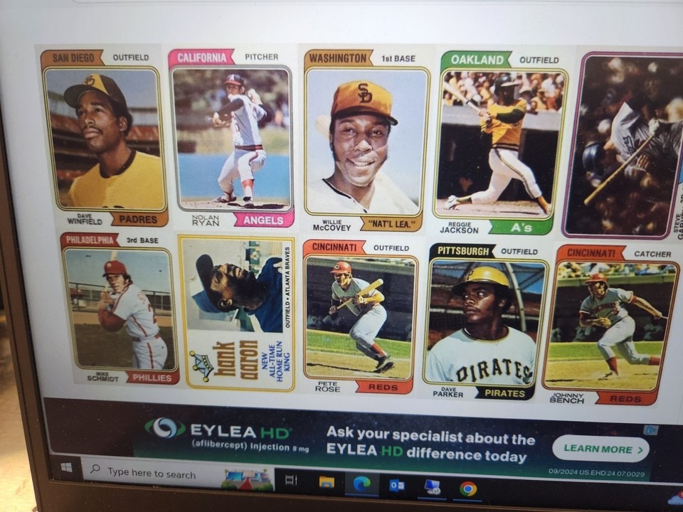 1974 TOPPS BASEBALL HOLIDAY 12 CARD RAK PACK .MAYS-AARON SEAVER ? HALL ...