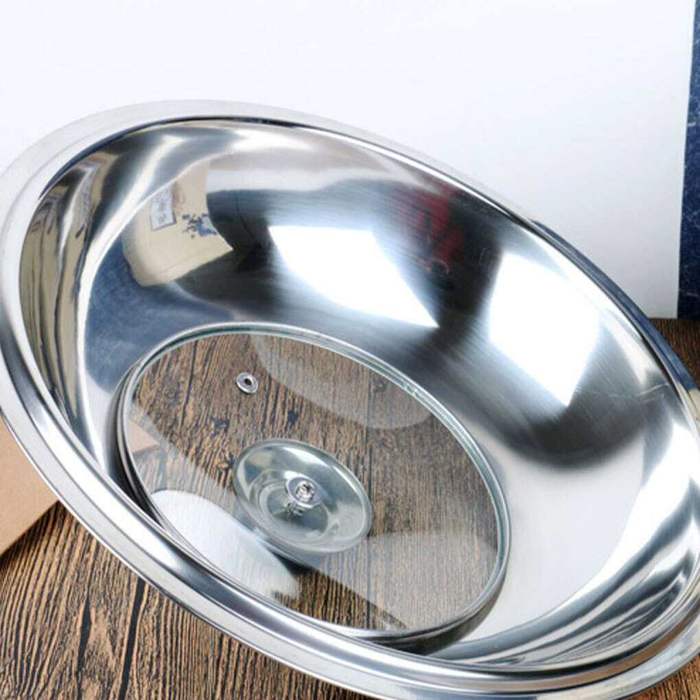 Dustproof And Long-lasting Wok Lid For Mess-free Cooking Silver Heat ...