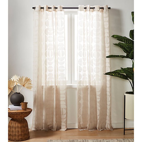 Studio 3B™ Semicircle Sheer 84-Inch Window Curtain Panel in Linen ...