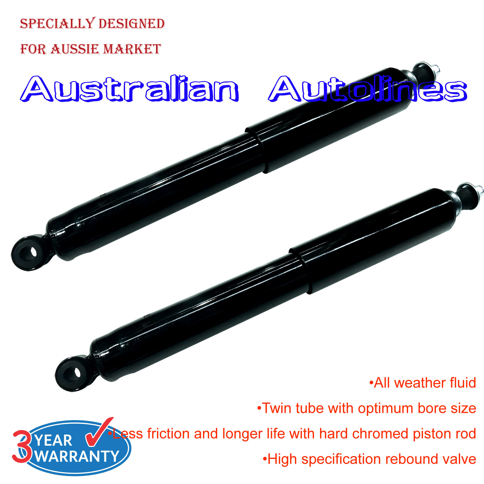 2 Heavy D Lifted Front Shock Absorbers for Toyota Hilux 4WD LN106R ...