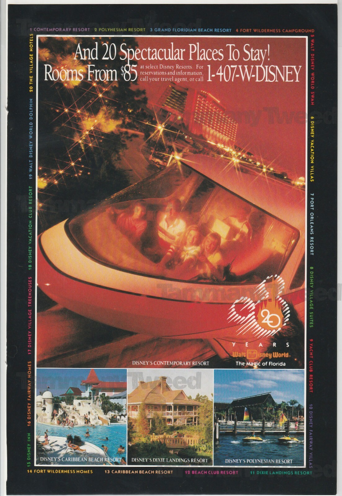 Walt Disney World 20th Anniversary 3pg Vintage Print Ad Advertisement ...