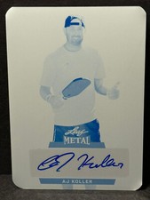 2024 Leaf Metal Pickleball - AJ Koller #1 Printing Plate Cyan /1 for ...
