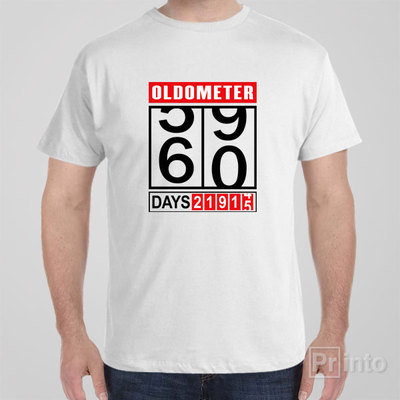 Funny T-shirt OLDOMETER 60st birthday 60 yo - tee top novelty gift ...