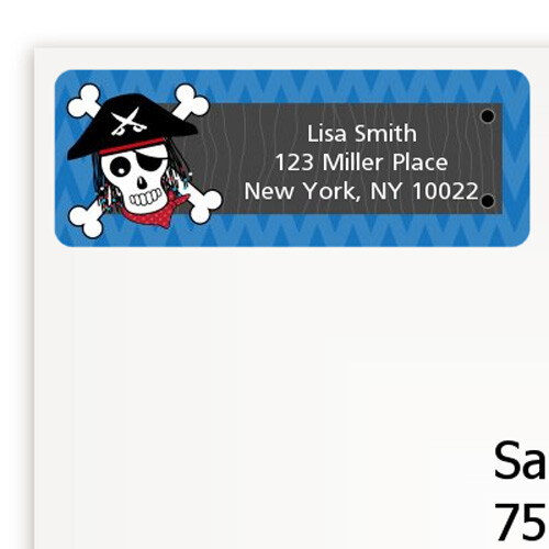 Pirate Skull Birthday Party Personalized Return Address Stickers - 27 ...