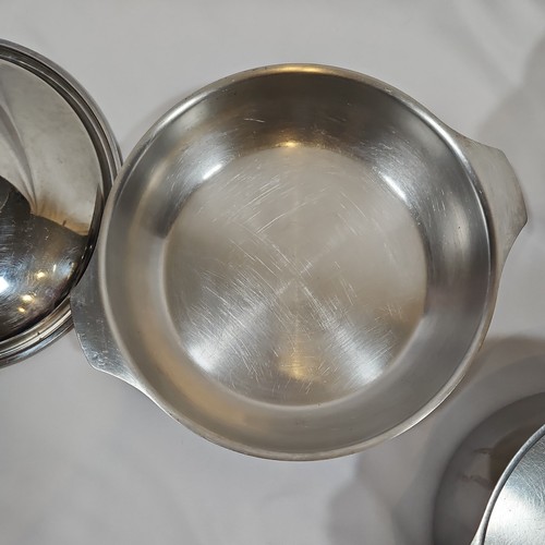 7 pc Letang & Remy Stainless Steel Cookware France Skillet & 3 pans w/3 ...