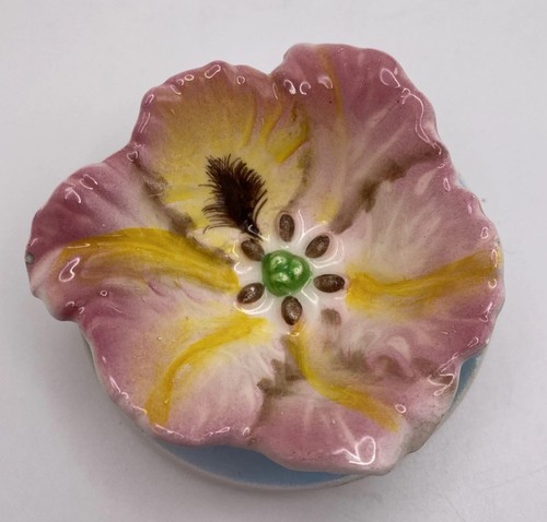 Vintage LEFTON Flower Tea Bag Holder or Trinket Dish Attached Saucer ...