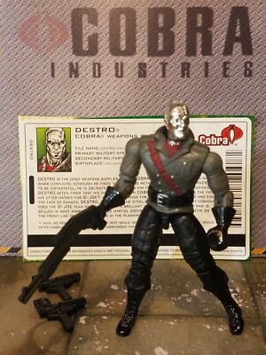 GI JOE ~ 2004 DESTRO V11 ~ 100% compl & FILE CARD ~ ENEMY WEAPONS ...