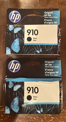 2 Genuine HP Black Ink 910 NIB | eBay