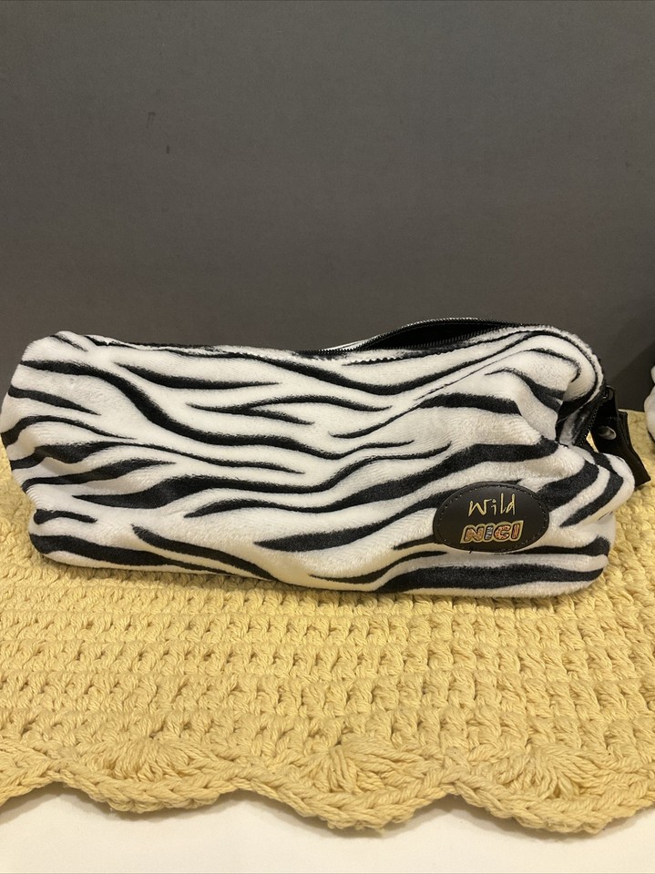 Enesco Nici Wild White Black Stripes Zebra Plush Pencil Makeup Case ...