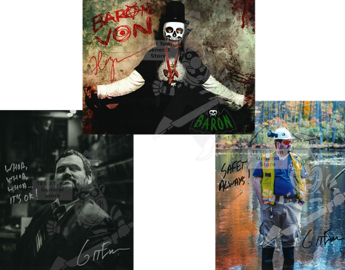 Signed Custom Baron Von Flanagan GitEmSteveDave 8x10 photo w/Top Loader ...