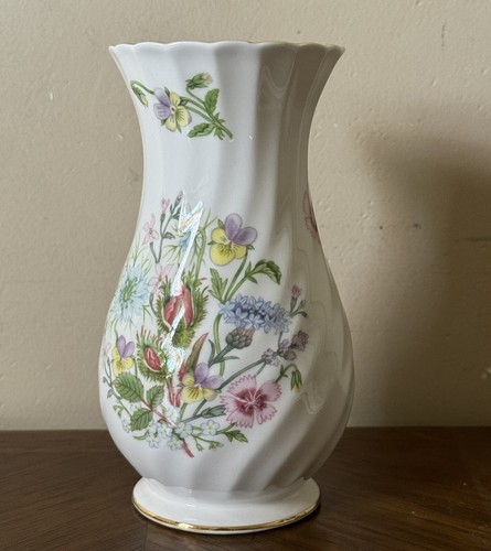 Aynsley Wild Tudor Pattern Vase Floral Fine Bone China 6” England | eBay