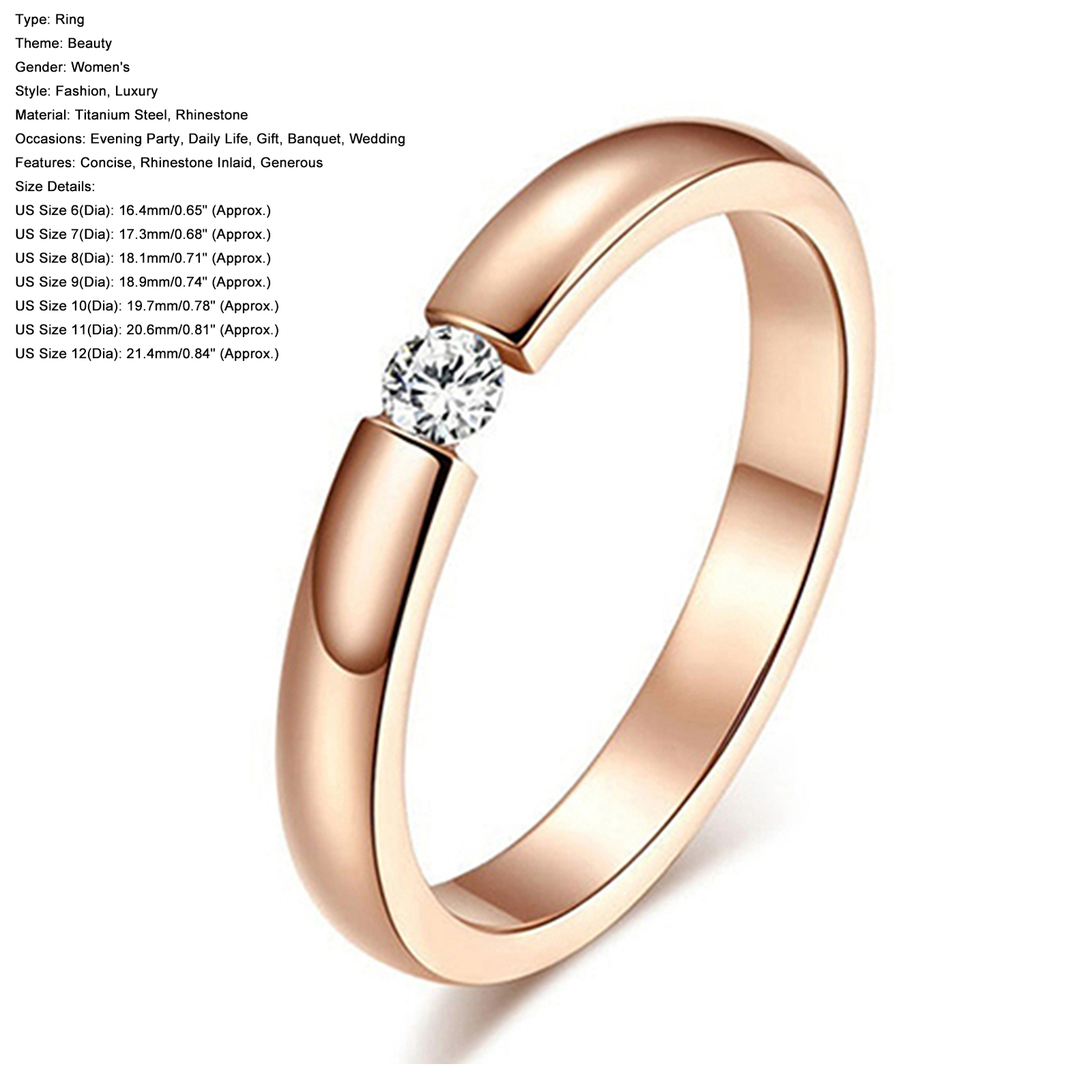 Finger Ring Sturdy High Hardness Fashion Engagement Ring Attractive | eBay