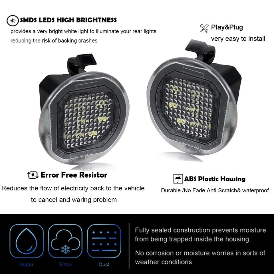 LED Under Mirror Puddle Lights For 2015-2020 For Cadillac Escalade ESV ...