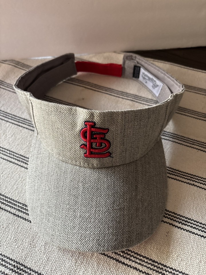 St. Louis Cardinals Sun Visor Hat Cap Gray Embroidered Logo Adjustable ...