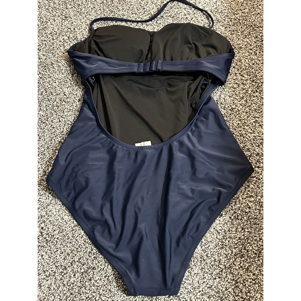 JCrew swimsuit swimwear One Piece bathing suit medium women's navy blue ...