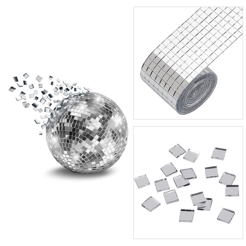 1 Roll Mirror Glass Mosaic Tiles Self Adhesive Wall Sticker Decal Home ...