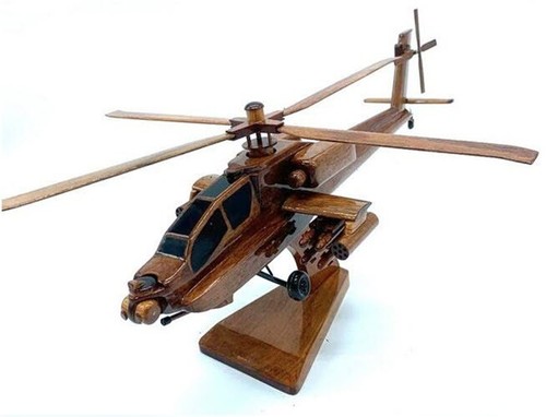 AH-64 Apache Highly Detailed HandcraftedMahogany Wood Display Desk ...