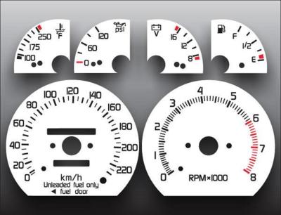 White Face Gauges for 1990-1992 Mercury Capri METRIC KPH KMH | eBay