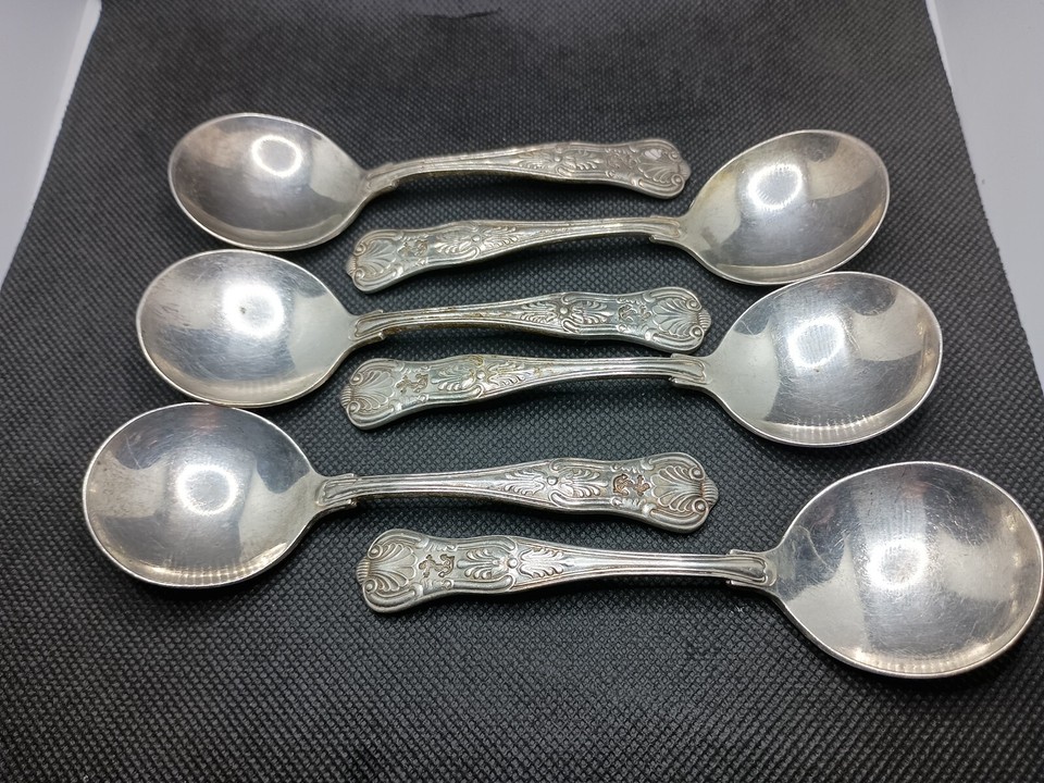 6 US Navy 5" Silver Solder Soup Spoons, International Silver Co USN ...