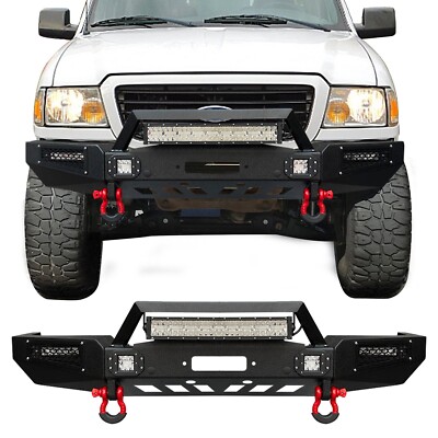 Fits 1998-2011 Ford Ranger Stainless Steel Front Bumper w/144W Light ...