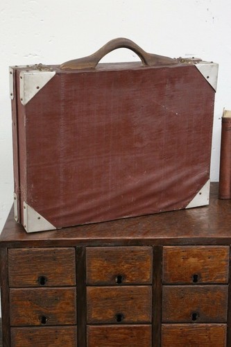 Vintage Architect Document Briefcase drafting portfolio box wooden wood ...