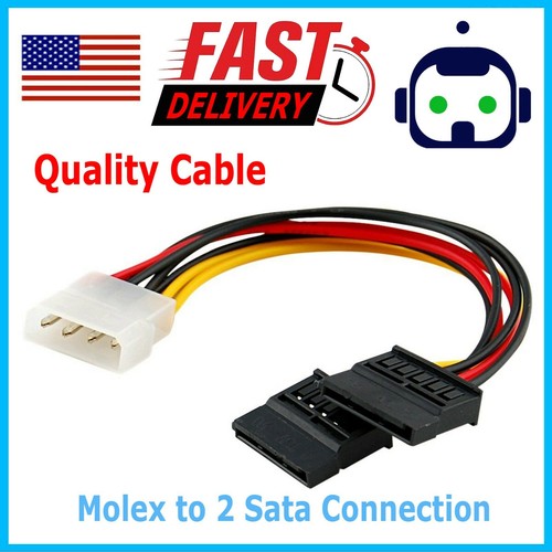 Molex to SATA Power Cable Splitter Adapter Extension 8" 20cm | eBay