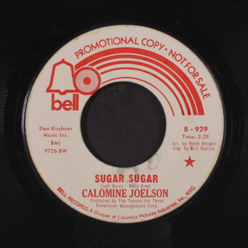 CALOMINE JOELSON: run around sue / sugar sugar Bell Records 7" Single ...