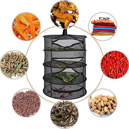 Herb Drying Rack- Folding Mesh Hanging Basket Dryer Net with 4 Layer ...