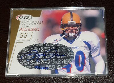 ADAM ARCHULETA 'ST LOUIS RAMS' LIMITED SIGNED SAGE FOOTBALL CARD 193/ ...