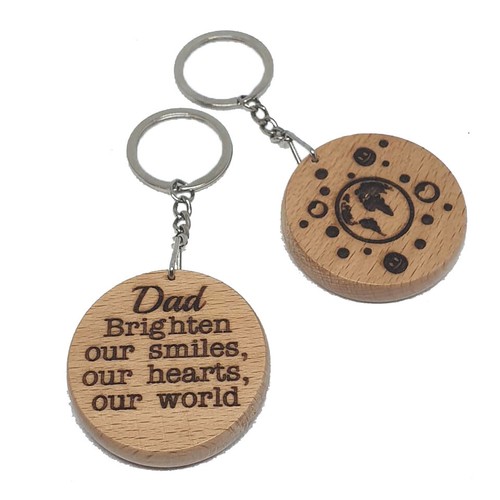 Dad Father Wooden Keyring Keychain Gifts - Engraved with heartfelt ...