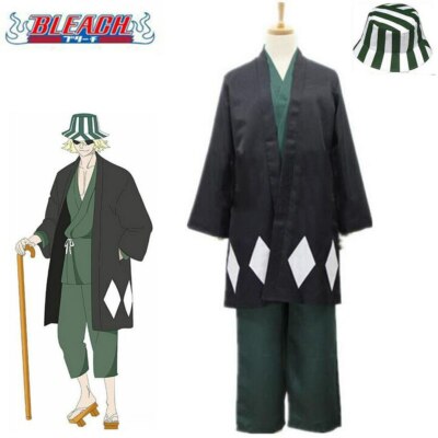 Anime Bleach Urahara Kisuke Gotei13 Cosplay Costume Kimono Halloween ...