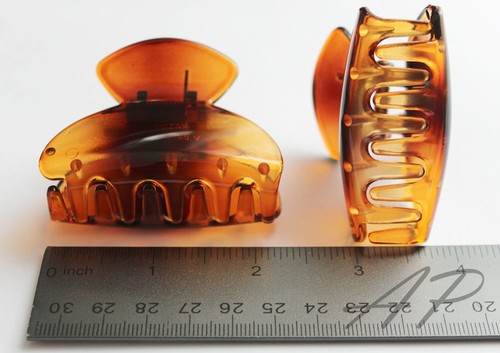 6pc 2 1/4"(60mm) Blank Plastic Hair Claw with scure extra Teeth Brown ...