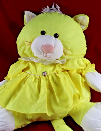 Vintage Fisher Price Puffalump Yellow Cat Plush 8002 Nylon Stuffed ...