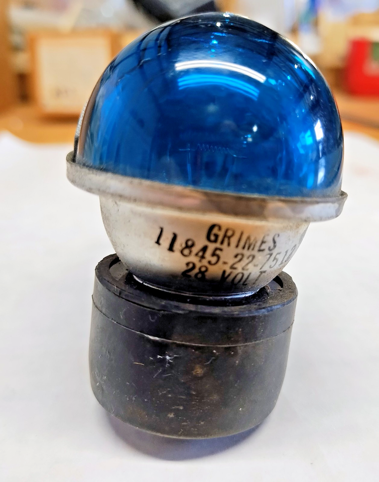 Grimes Vintage Teardrop-Shaped Blue Glass Aircraft Wing Lens/Light | eBay