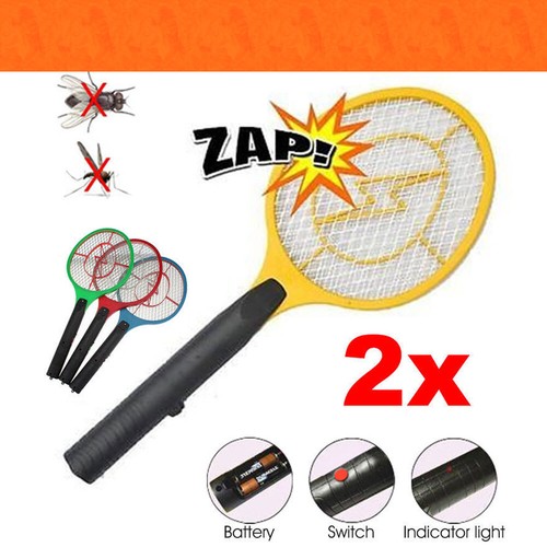 2x Electronic Fly Swatter Mosquito Bug Insect Kill Zapper Racket Random ...