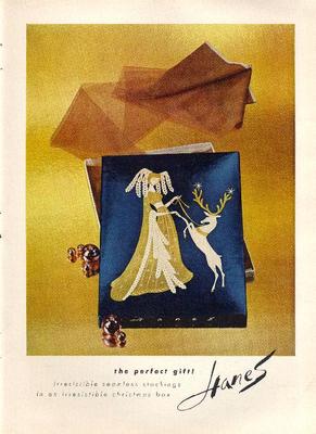 1962 Hanes Stockings in Christmas Decorative Box PRINT AD | eBay