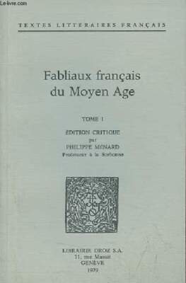 Fabliaux français du moyen age - Tome 1 - Collection textes litté | eBay