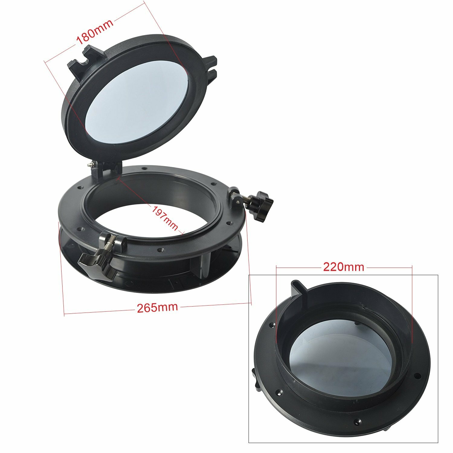 Black & White Portlight Porthole Replacement Window Port Hole ABS ...
