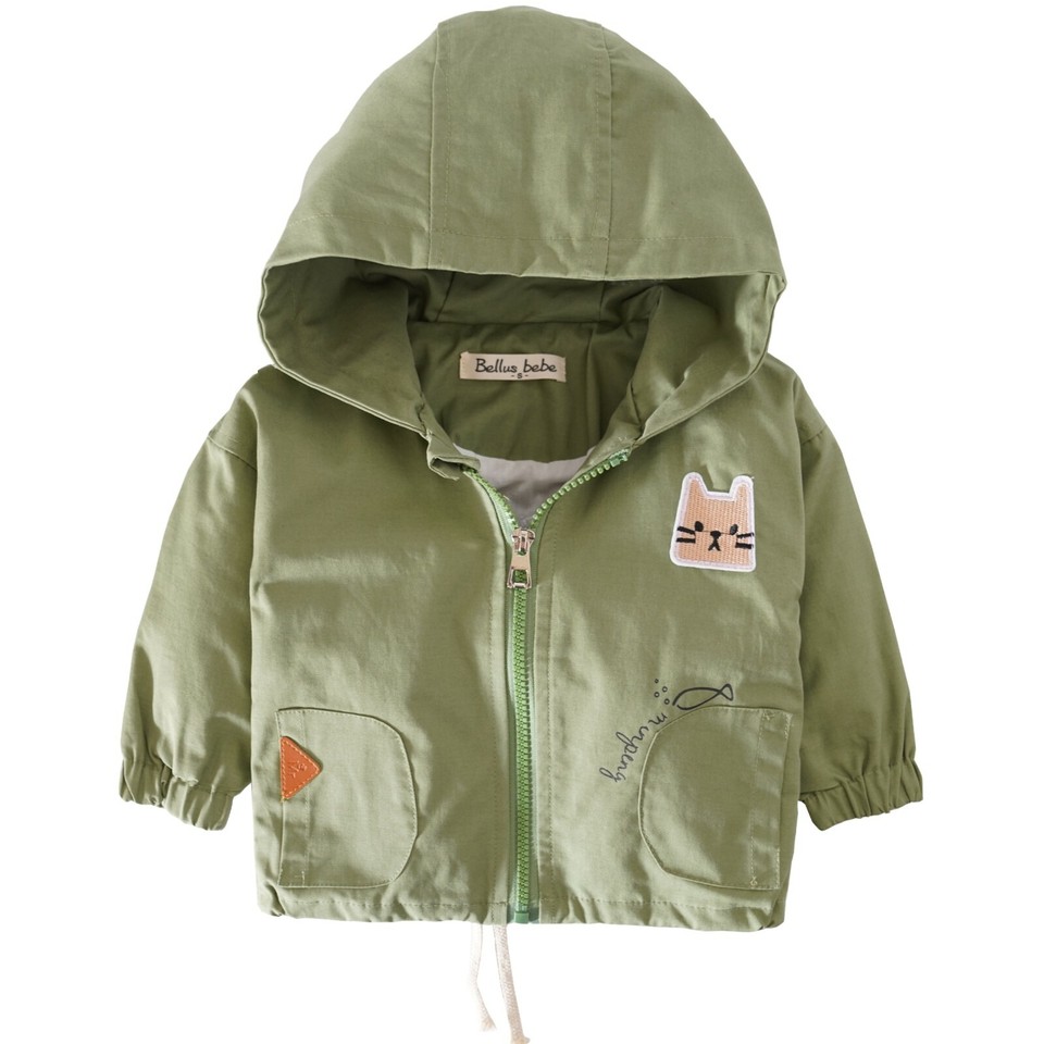 Girls Boys Baby Zipper Coat Jacket Long Sleeve Kids Hoodie Windbreaker ...