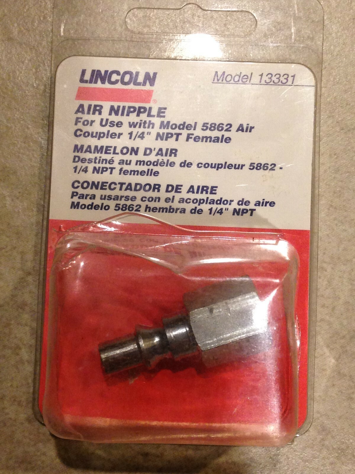 LINCOLN SKF 13331 1/4" Air Nipple Aro Style Pneumatic Quick Disconnect ...