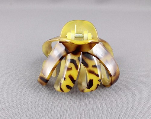 Brown octopus hair clip big spider barrette plastic claw clamp cheetah ...