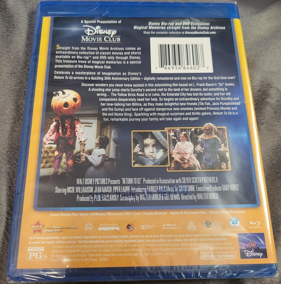 Return To Oz 30th Anniversary (Blu-ray) Disney Movie Club Exclusive NEW ...