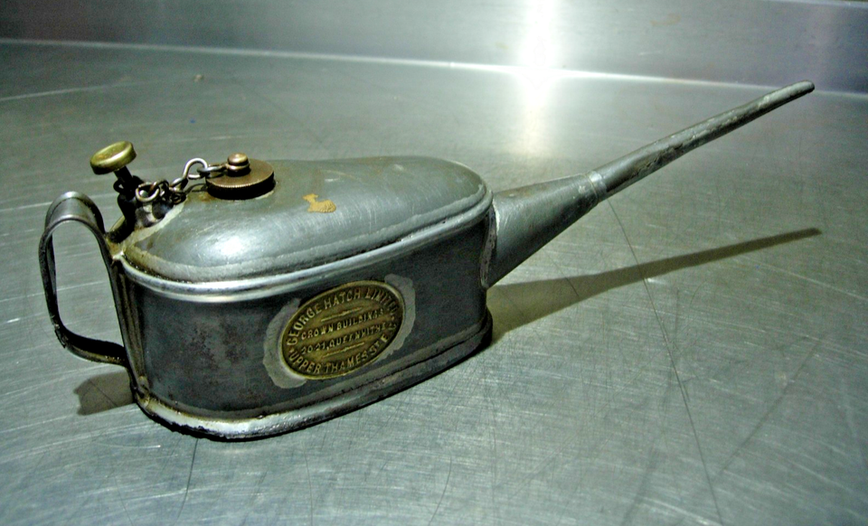 Rare George Hatch Ltd Vintage Gravity Feed Oil Can 1/2 pint Automobilia ...