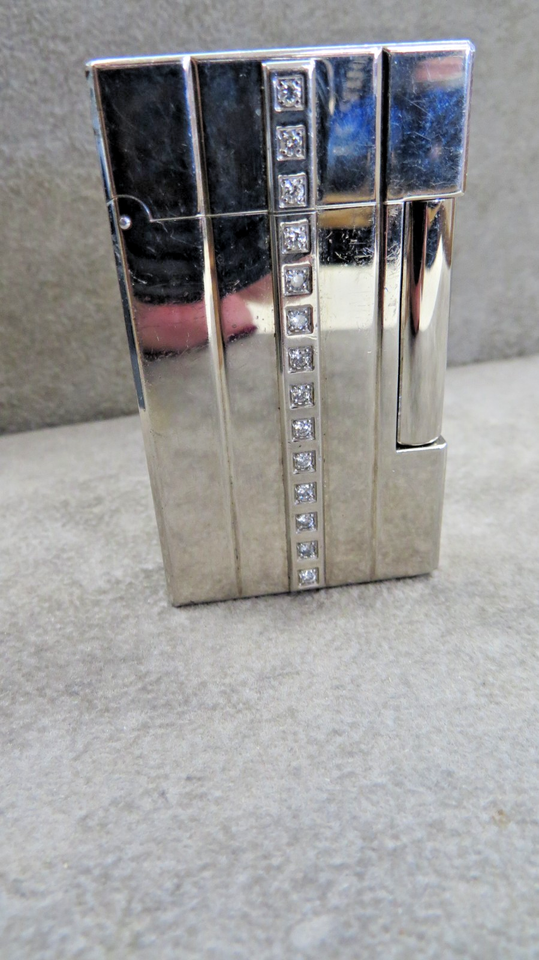 S.T. Dupont Vintage Lighter w/ Genuine Natural Diamonds, paris, .28k ...