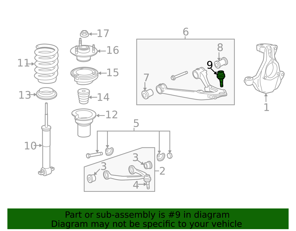 Genuine GM Front Lower Suspension Control Arm Ball Joint Kit 19256481 ...